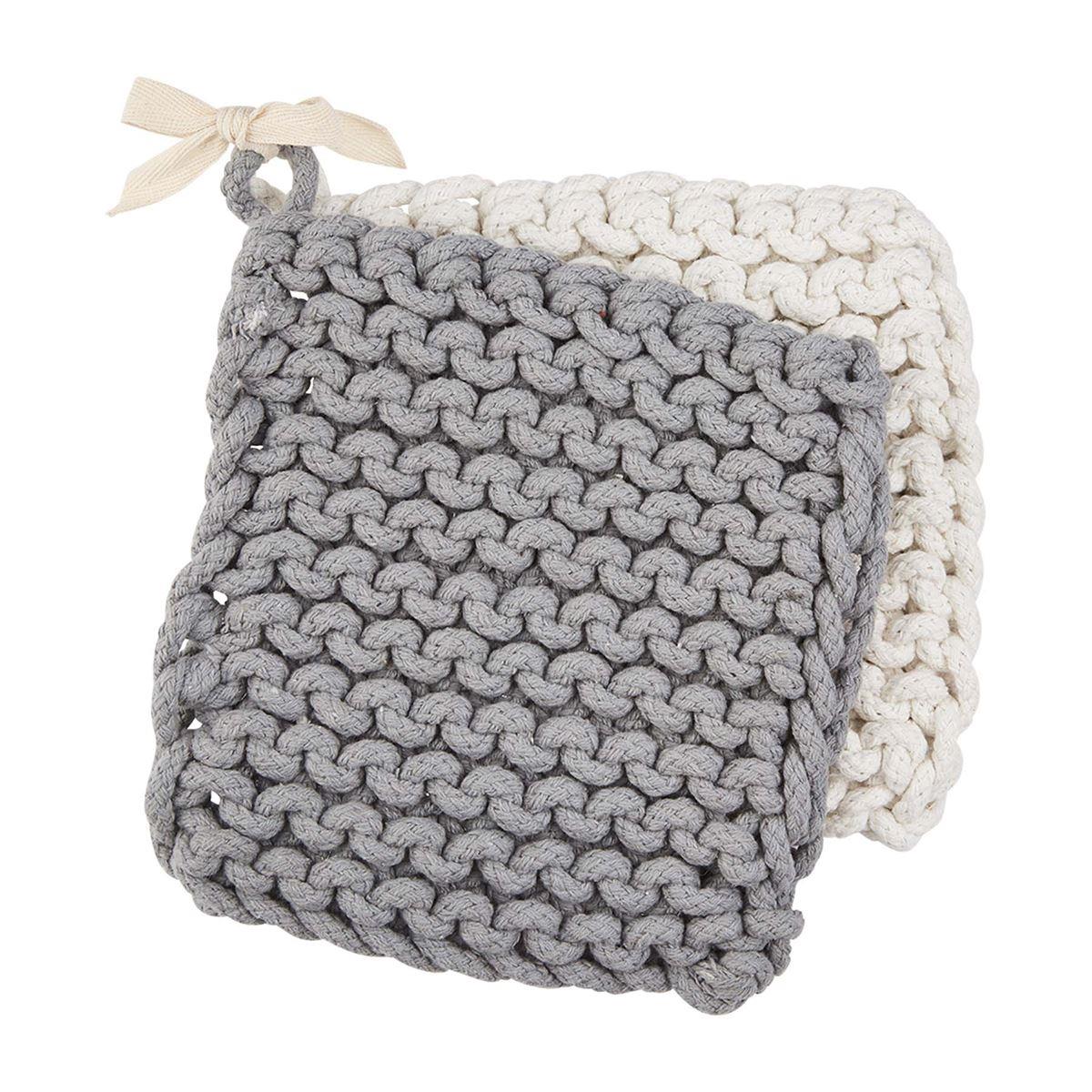 White/Grey Crocheted Pot Holders – Sandy's Secret Wednesdays Unique ...