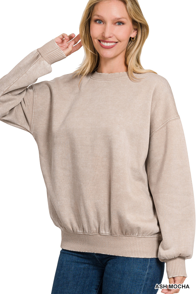 Zoey Acid Wash Fleece Pullover – Sandy's Secret Wednesdays Unique Boutique
